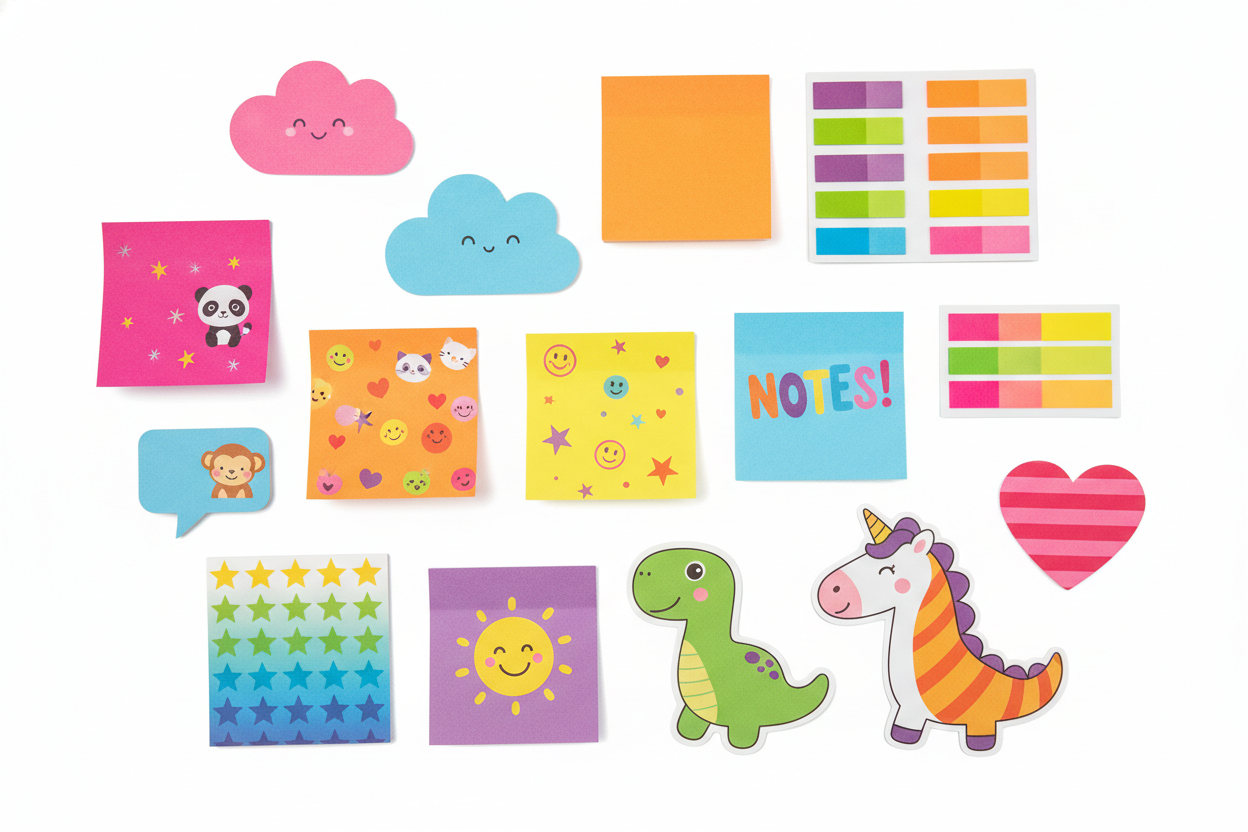Sticky Notes for Kids - Cute Character Page Markers | Kiddoodle Gift Co